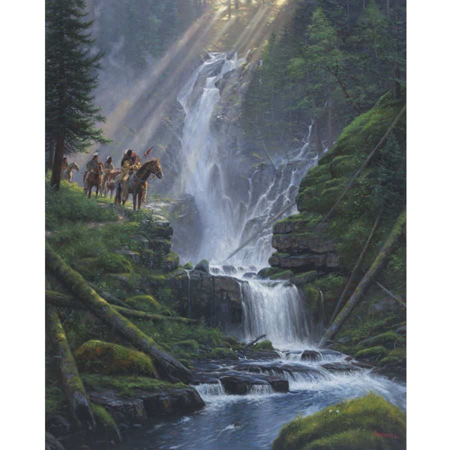 Mark Keathley Artist Hand Signed Limited Edition Embellished Canvas Giclee:"Down From Above ...