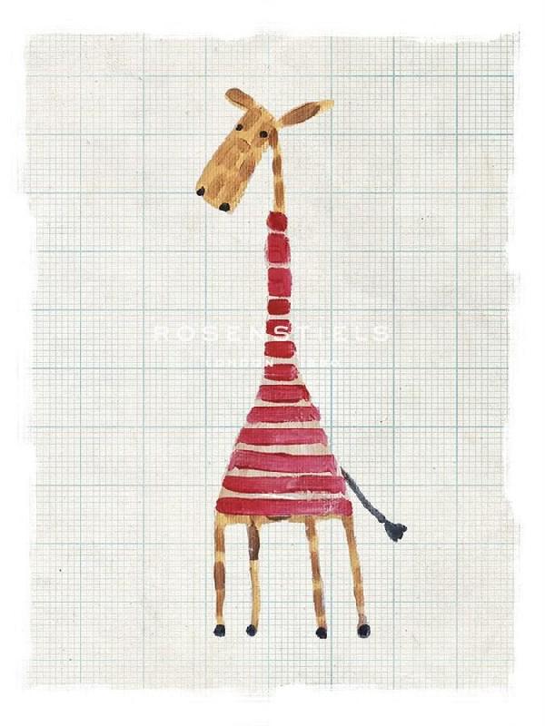 Lisa Stickley 30 x 40 in. Open Giclee Canvas:"Giraffe In Red" - Lisa ...
