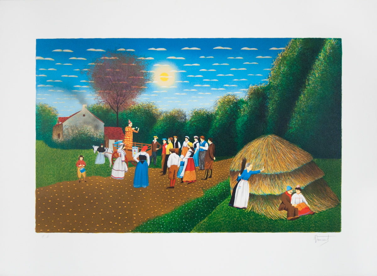 Louis Vincent Rare Vintage Artist Signed Lithograph: "Evening Rejoice ...