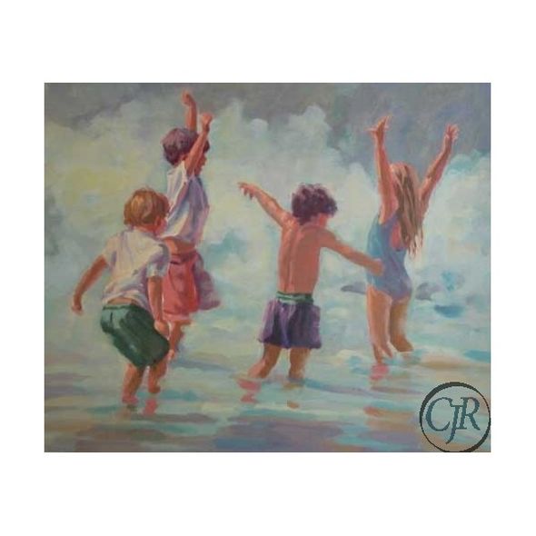 Lucelle Raad Serigraph on Paper:"Surf Dancers" - Lucelle Raad