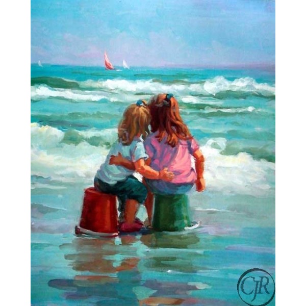 Lucelle Raad Serigraph on Paper:"The Red Sail" - Lucelle Raad