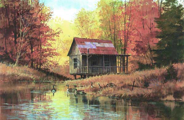 Luke Buck Handsigned & Numbered Limited Edition Print:"Golden Retreat ...