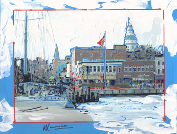Marco Mark Limited Edition Mixed Media: "Annapolis Harbor, MD" - Marco Mark