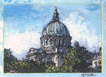 Marco Mark Limited Edition Mixed Media: "Capitol" - Marco Mark