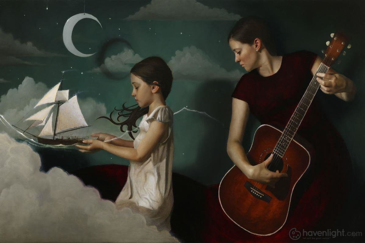 Mark Pugh Fine Art Canvas Giclee: "Mother's Song" - Mark Pugh