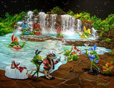MICHAEL GODARD 28X35 Secondary Market Art: "OLIVE BUNNIES GCNV ...