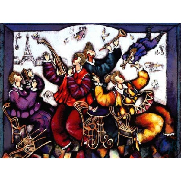Michael Kachan Serigraph on Paper:"Paris Festival" - Michael Kachan