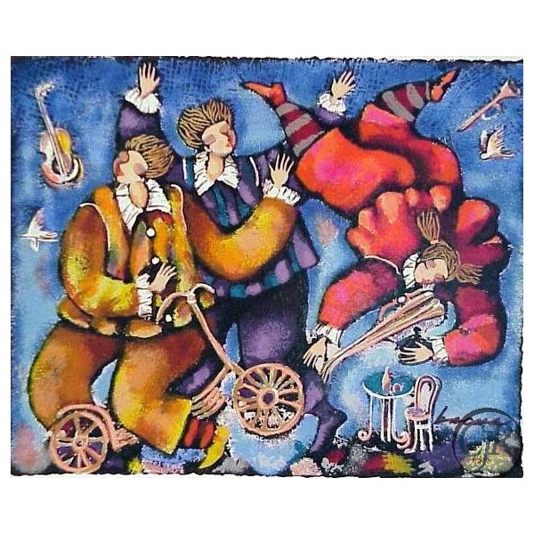 Michael Kachan Serigraph on Paper:"Peaceful Feelings" - Michael Kachan