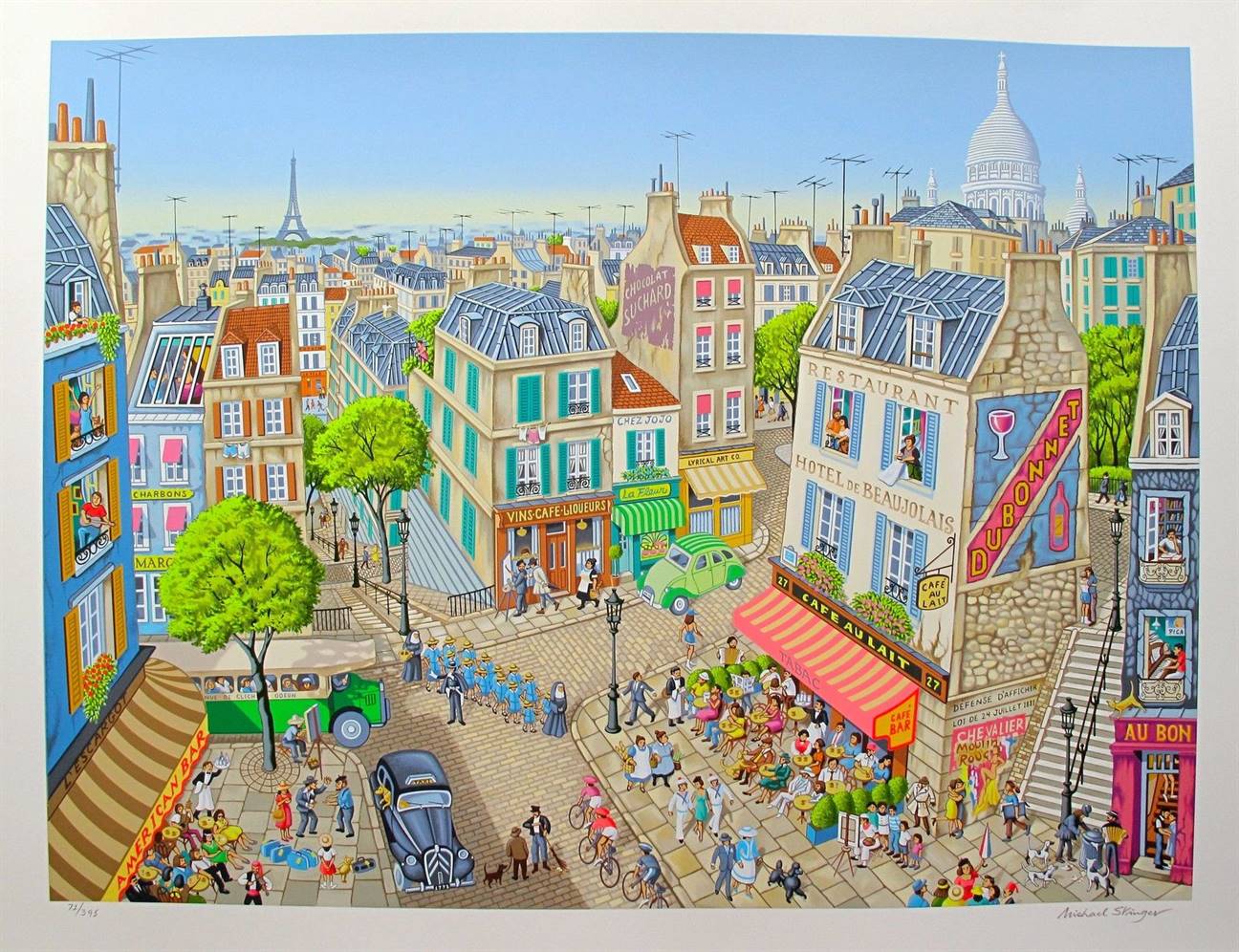 Michael Stringer Hand Signed Large Serigraph:"La Vie Parisienne ...