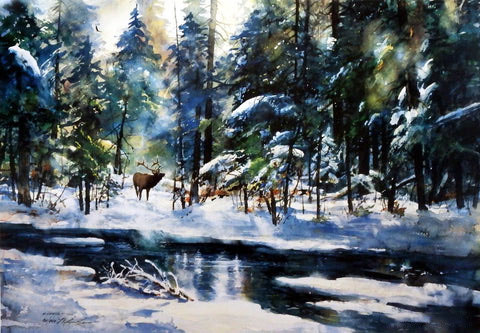 Milton Lewis Print-Signed and Numbered:"Breath of Winter" - Milton Lewis