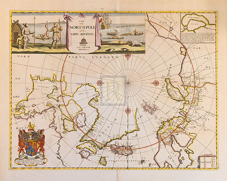 Moses Pitt Hand Numbered Limited Edition Print on Paper :"A Map of the North Pole and the Parts ...
