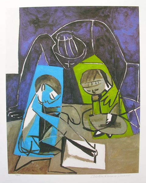 Pablo Picasso Estate Signed Giclee:"#091 Children Writing" - Pablo Picasso