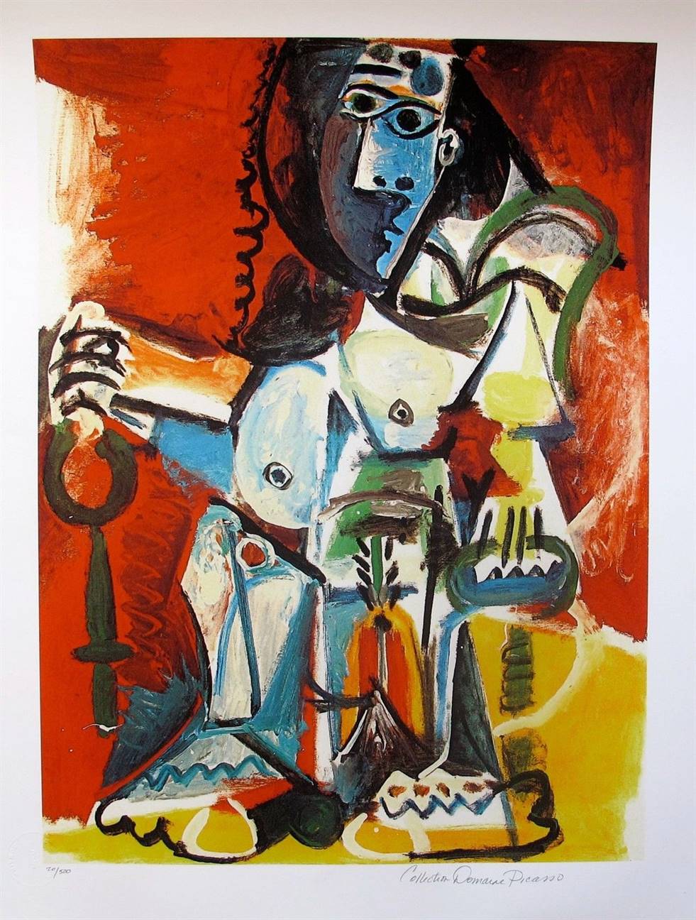 Pablo Picasso Estate Signed Giclee:"#107 Sitting Figure" - Pablo Picasso