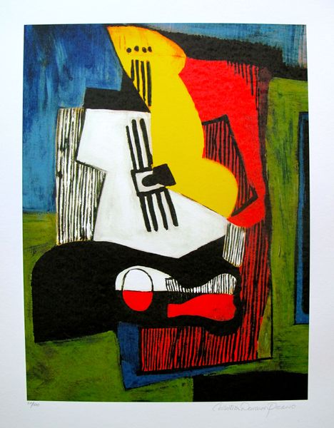 Pablo Picasso Estate Signed Giclee:"#28 Still Life With Guitar Ii ...