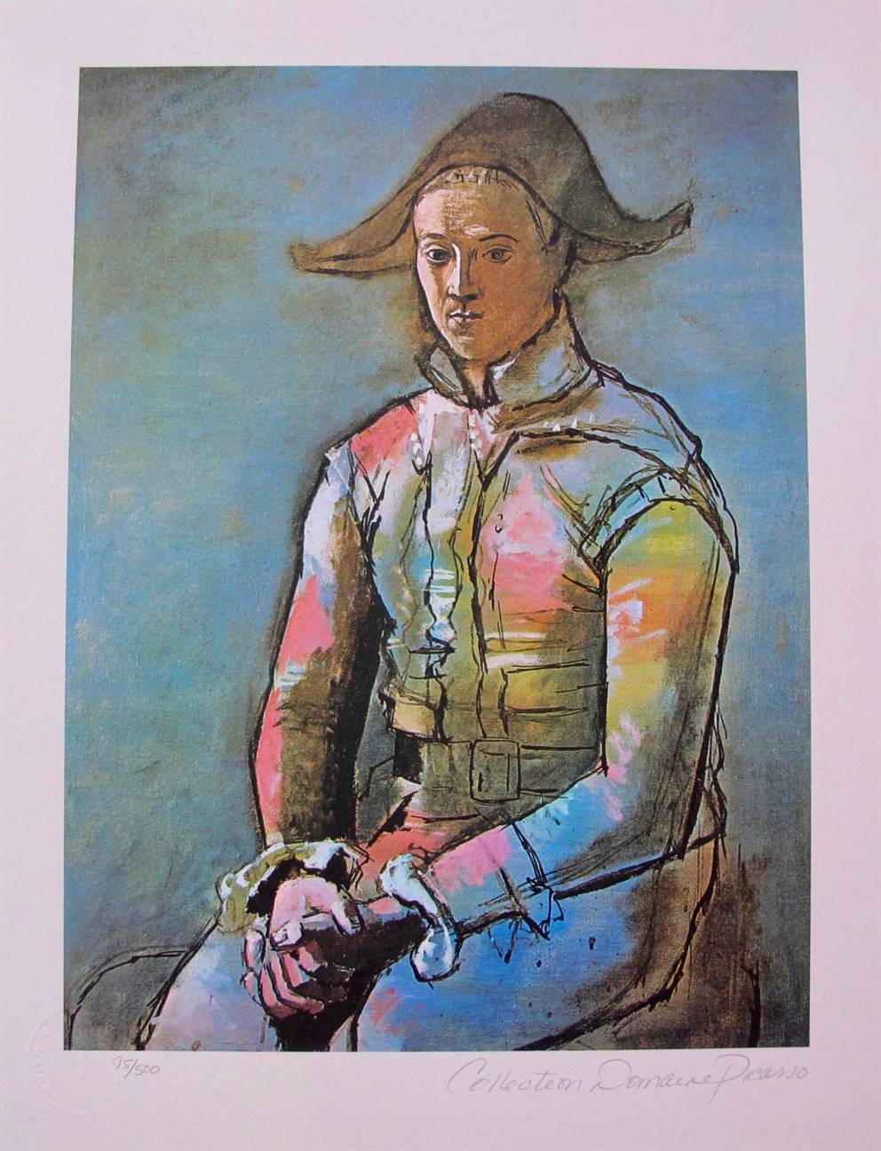 Pablo Picasso Estate Signed Limited Edition Giclee:"Seated Harlequin ...