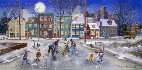 Patricia Bourque Open Edition Canvas: "Moon Over Montreal" - Patricia ...