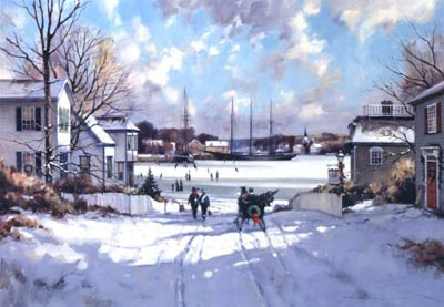 PAUL LANDRY 25X19 Secondary Market Art: "CANADIAN CHRISTMAS" - LANDRY, PAUL