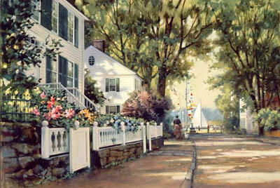 PAUL LANDRY 29X20 Secondary Market Art: "SOUTHPORT" - LANDRY, PAUL