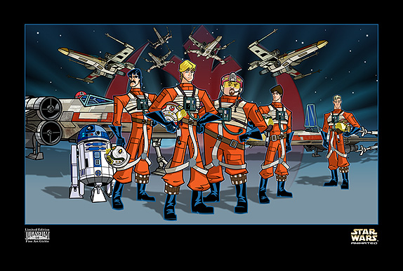 Peter Ferk Limited Edition Star Wars Giclee on Paper:"Red Squadron ...