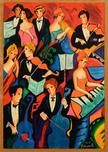 Philip Maxwell Limited Edition Serigraph on Canvas: "The Orchestra" - Philip Maxwell