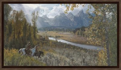 PHILLIP PHILBECK 40.5X59.5 STACKED FRAMED CANVAS:"INTO THE VALLEY ...