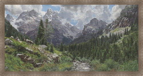 PHILLIP PHILBECK 40X76 FRAMED 3D CANVAS:"CASCADE CANYON" - PHILLIP PHILBECK