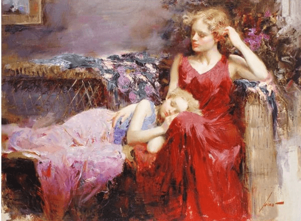 Pino Daeni Artist Signed Limited Edition Giclée on Canvas: "A Mother's ...