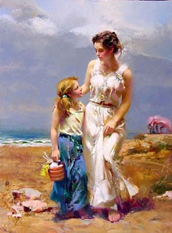 Pino Artist Embellished Limited Edition Canvas Giclee:"By The Sea ...