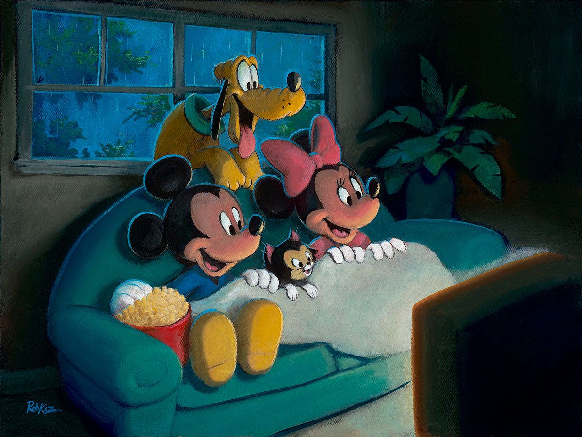 Rob Kaz Artist Signed Disney Ltd Ed Gallery Wrap Canvas:"Movie Night ...