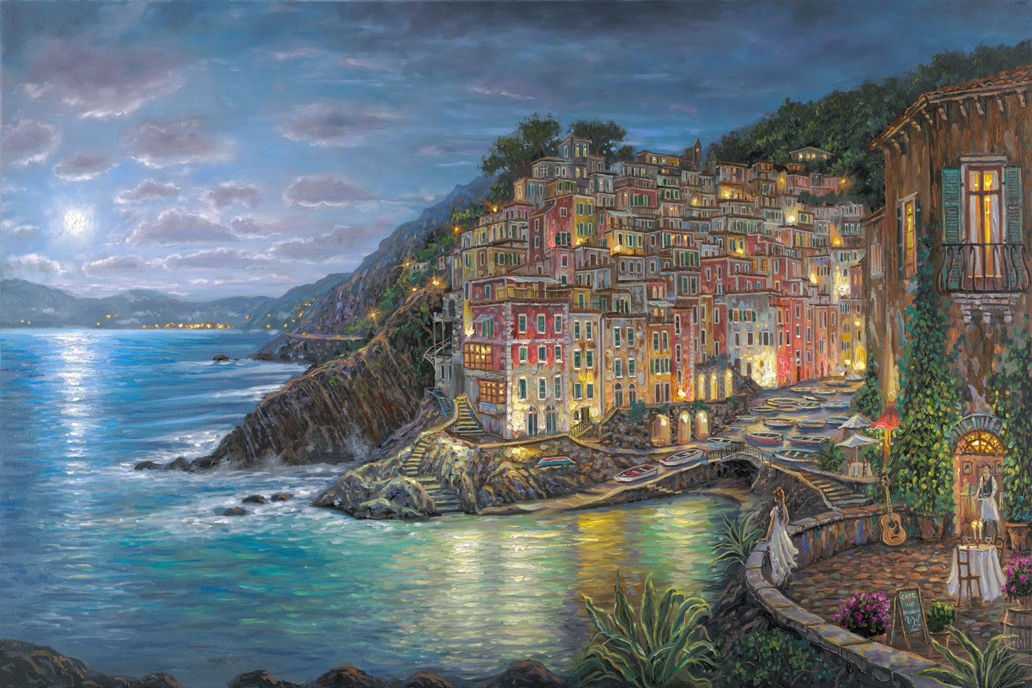 Robert Finale Original Art with Free Framing:"Awaiting My Love ...