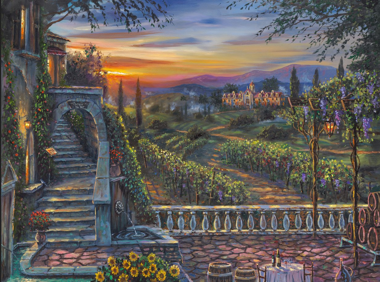 Robert Finale Original Art with Free Framing:"Tuscan Sunset" - Robert ...