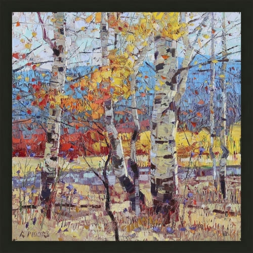 ROBERT MOORE 26X26 FRAMED CANVAS:"AUTUMN" - ROBERT MOORE