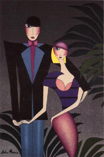 Robin Morris Limited Edition Lithograph on Paper: "Couple" - Robin Morris