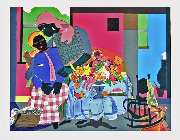 Romare Bearden Signed Limited Edition Print on Paper:"Morning, 1979 ...