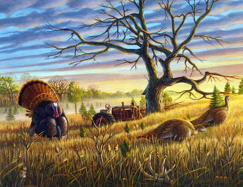 Ron Nelson Artist Proof:"Gobbler of the Lone Oak Meadow" - Ron Nelson
