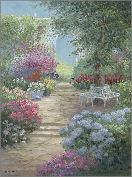 Rowenna Anderson Artist Personally Signed Canvas Giclee:"Summer Patio ...