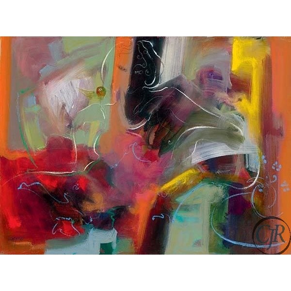Sabzi Hand Embellished Giclee on Canvas:"Mystery of a Love Bird" - Items
