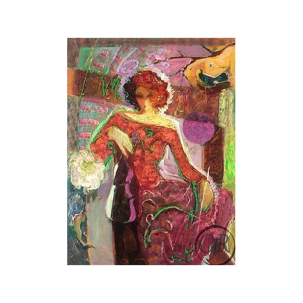 Sabzi Hand Embellished Giclee on Paper:"Love & Romance" - Items