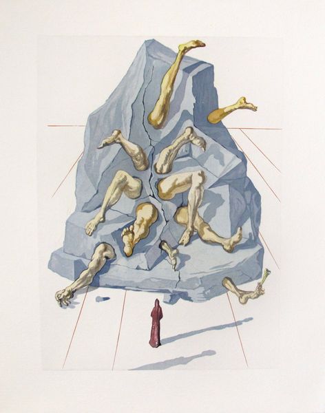 Salvador Dali Color Woodcut Wood Block Engraving:"The Simonists ...
