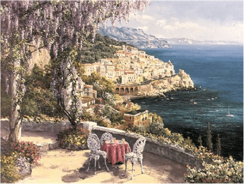 Sam Park Artist Signed Limited Edition:"Amalfi Patio" - Sam Park