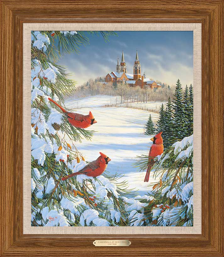 Sam Timm Framed Limited Edition Canvas: "Cardinals at Holy Hill" - Sam Timm
