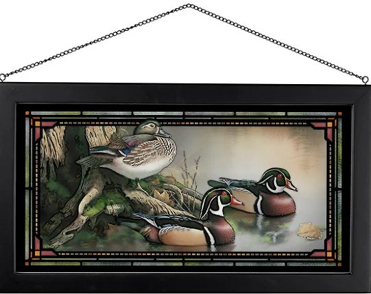 Sam Timm Stained Glass Art:"Backwater Wood Ducks" - Sam Timm