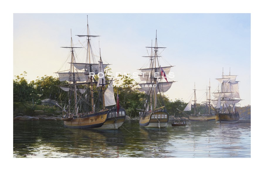 Steven Dews Hand Numbered Limited Edition Print on Paper :"First Fleet ...
