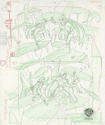 Superman the Animated Series Original Production Drawing: "Superman ...