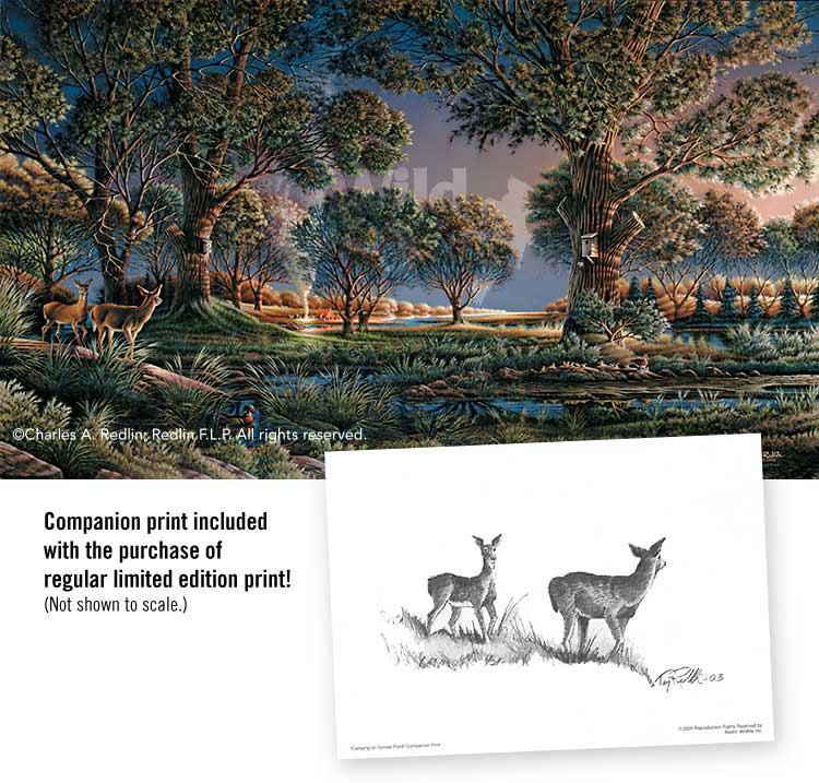 Terry Redlin Artist Proof Print: "Camping on Sunset Point" - Terry ...