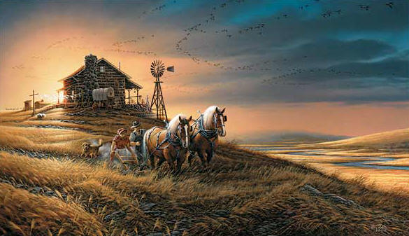 Terry Redlin Fine Art Open Edition Canvas Giclee:"For Amber Waves of ...