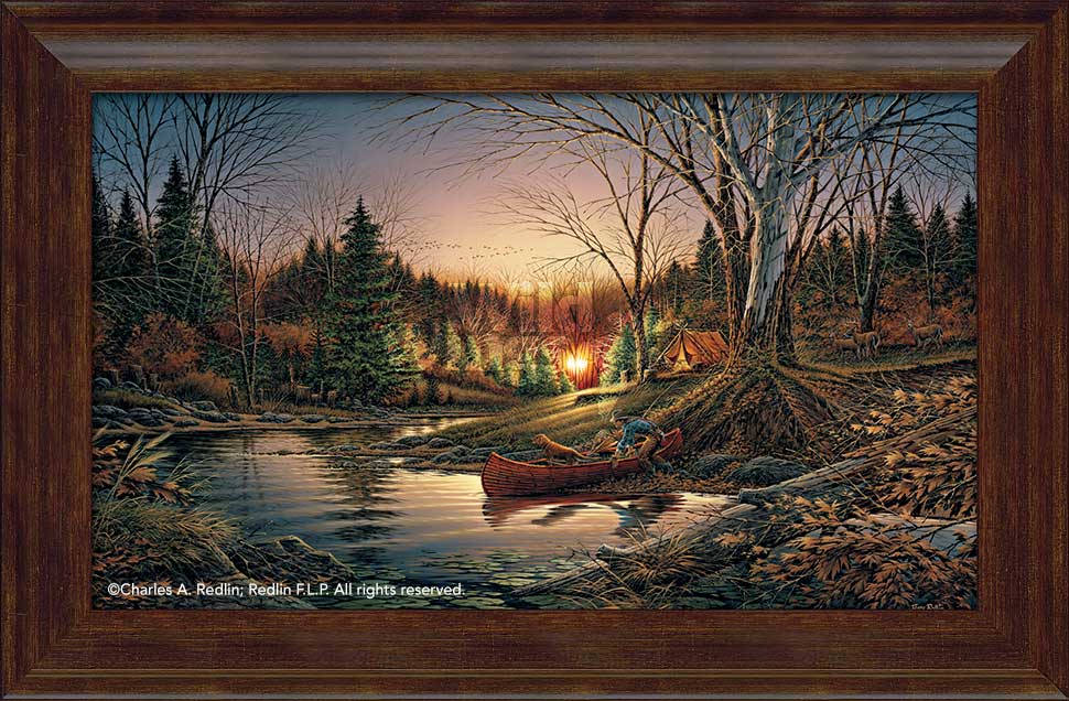 Terry Redlin Framed Encore Canvas: "Morning Solitude" - Terry Redlin