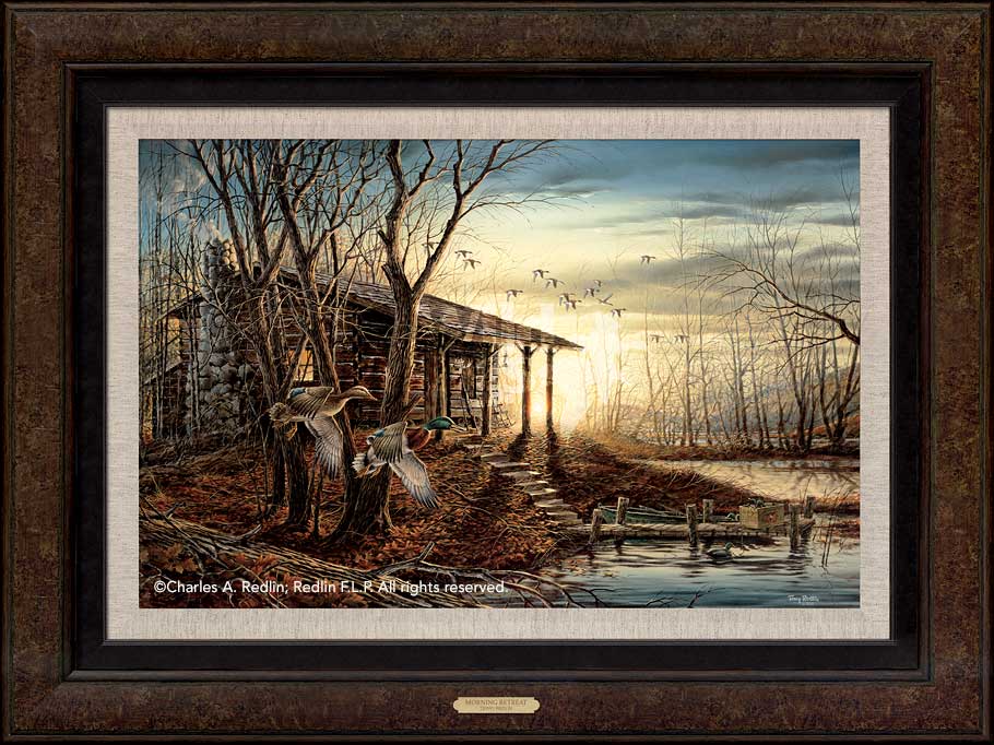 Terry Redlin Framed Legacy Canvas: "Morning Retreat" - Terry Redlin