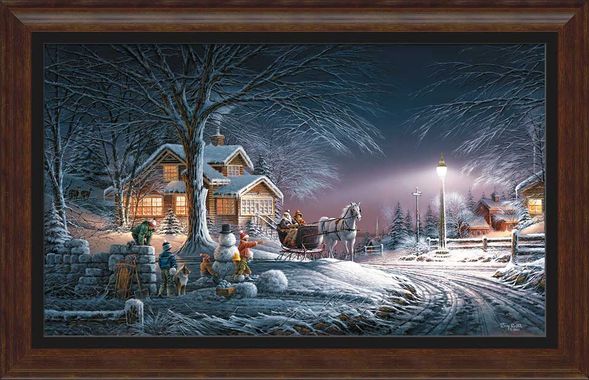 Terry Redlin Framed Museum Canvas: "Winter Wonderland" - Terry Redlin