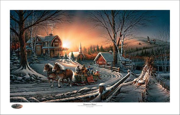 Terry Redlin Holiday Limited Edition Christmas Print:"The Pleasures of ...